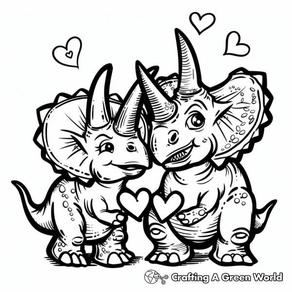 Dinosaur Valentine Coloring Pages - Free & Printable!