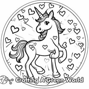 Unicorn Valentine Coloring Pages - Free & Printable!