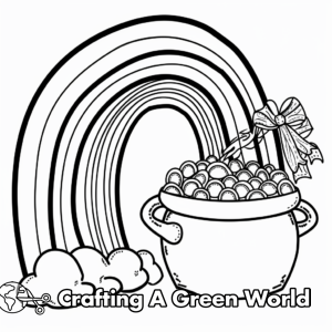 Rainbow With Pot Of Gold Coloring Pages - Free & Printable!