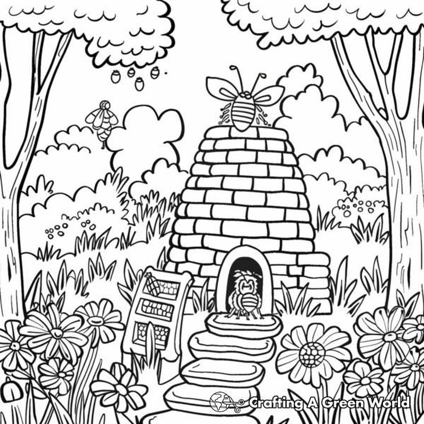 Beehive Coloring Pages - Free & Printable!