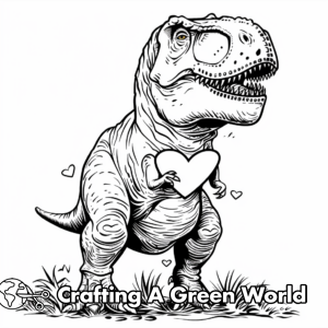 Dinosaur Valentine Coloring Pages - Free & Printable!