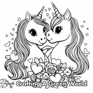 Unicorn Valentine Coloring Pages - Free & Printable!