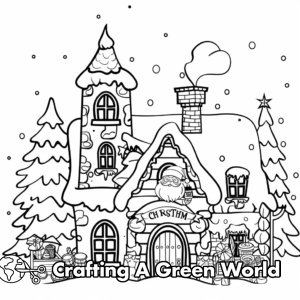 Christmas House Coloring Pages - Free & Printable!