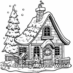 Christmas House Coloring Pages - Free & Printable!