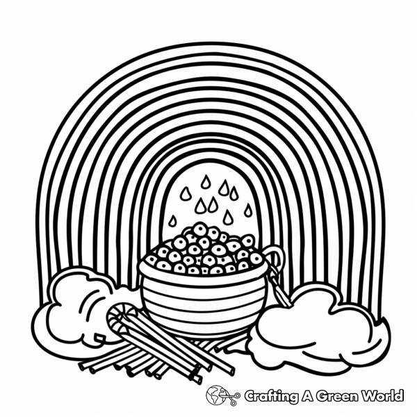 Rainbow With Pot Of Gold Coloring Pages - Free & Printable!