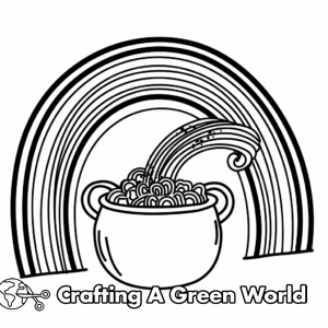 Rainbow With Pot Of Gold Coloring Pages - Free & Printable!