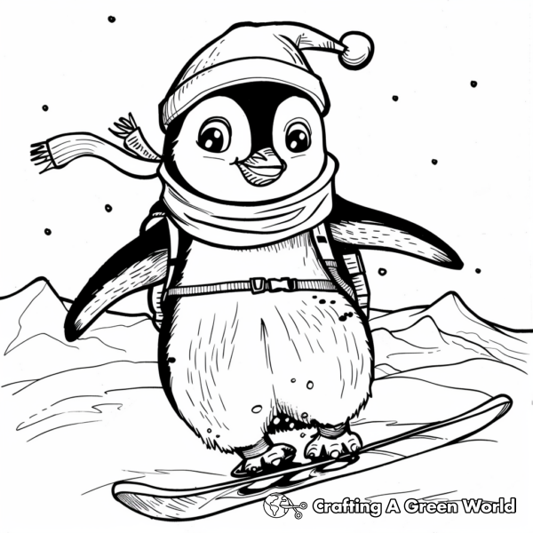 Christmas Penguin Coloring Pages - Free & Printable!