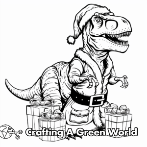 Christmas Dinosaur Coloring Pages - Free & Printable!