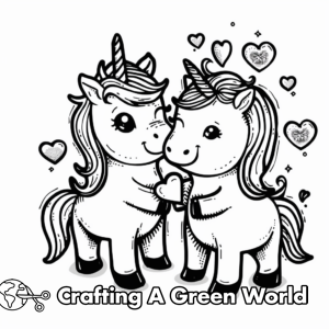 Unicorn Valentine Coloring Pages - Free & Printable!