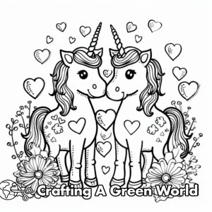 Unicorn Valentine Coloring Pages - Free & Printable!