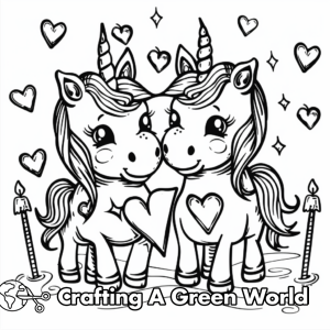Unicorn Valentine Coloring Pages - Free & Printable!