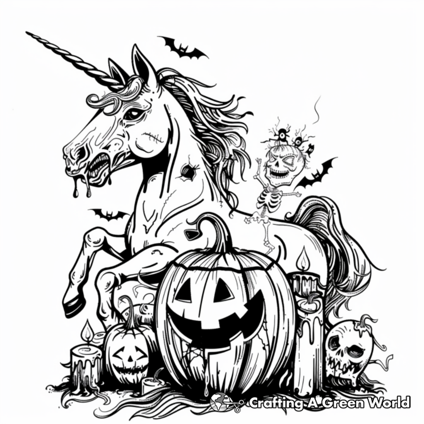 Halloween Unicorn Coloring Pages - Free & Printable!