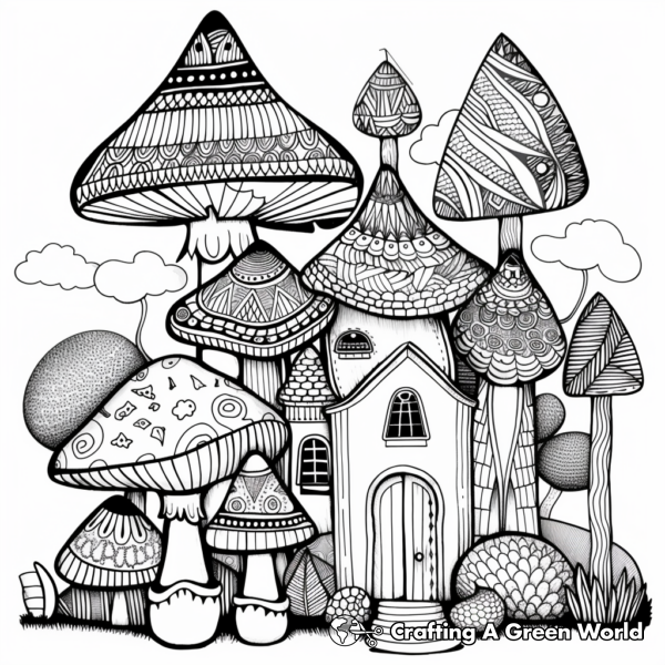 Mushroom House Coloring Pages - Free & Printable!