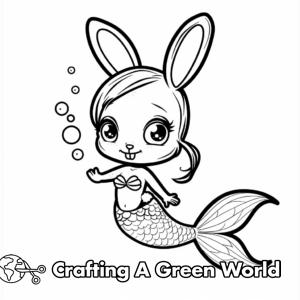 Bunny Mermaid Coloring Pages - Free & Printable!