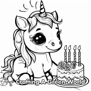 Unicorn Happy Birthday Coloring Pages - Free & Printable!