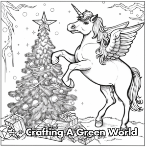 Christmas Unicorn Coloring Pages - Free & Printable!