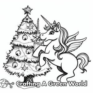 Christmas Unicorn Coloring Pages - Free & Printable!