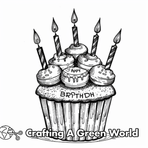 Happy Birthday Cupcake Coloring Pages - Free & Printable!