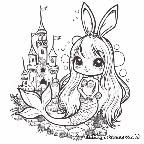 Bunny Mermaid Coloring Pages - Free & Printable!