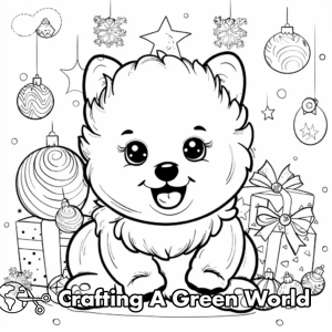 Christmas Puppy Coloring Pages - Free & Printable!