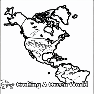 Continents America North Coloring Worksheets Pages Color Map Worksheet ...