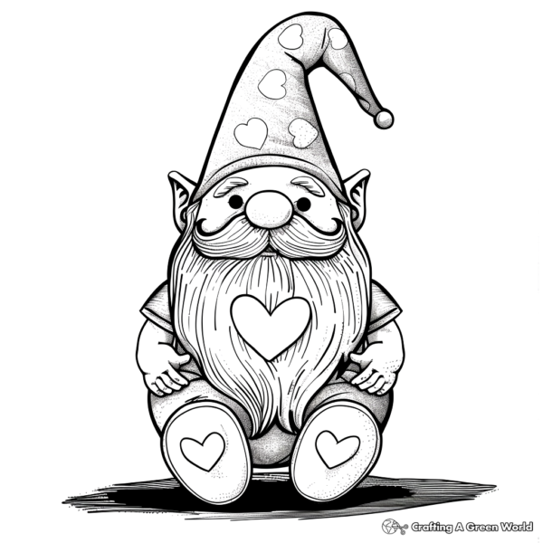 Valentine Gnome Coloring Pages - Free & Printable!