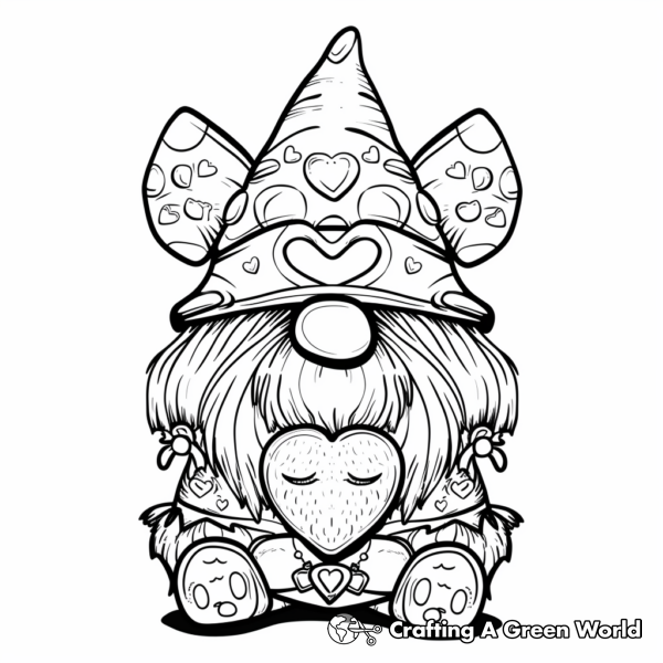 Valentine Gnome Coloring Pages - Free & Printable!
