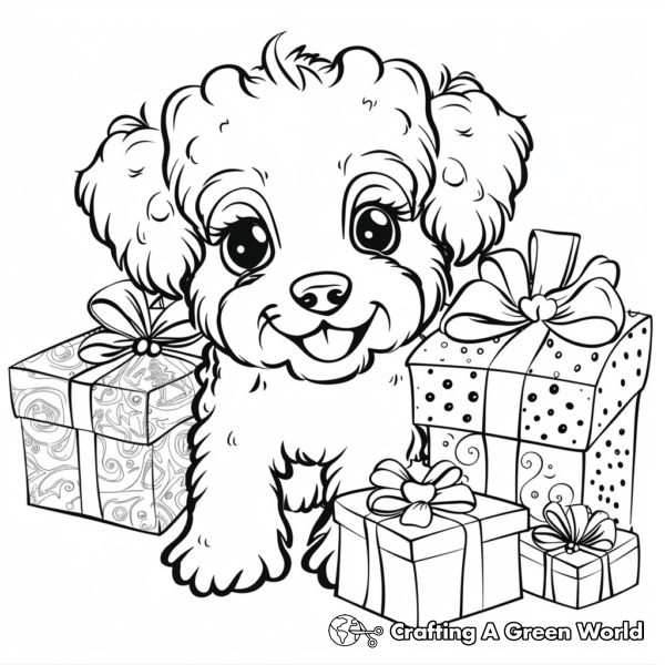 Christmas Puppy Coloring Pages - Free & Printable!