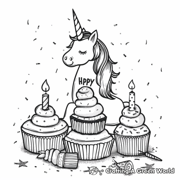 Unicorn Happy Birthday Coloring Pages - Free & Printable!