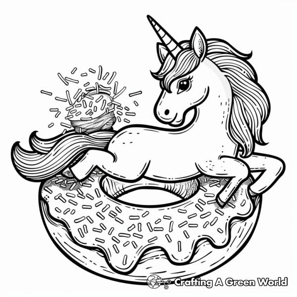 Unicorn Donut Coloring Pages - Free & Printable!