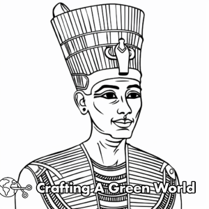 Coloring Ancient King Egypt Tutankhamun Pages Egyptian Tut Drawing ...