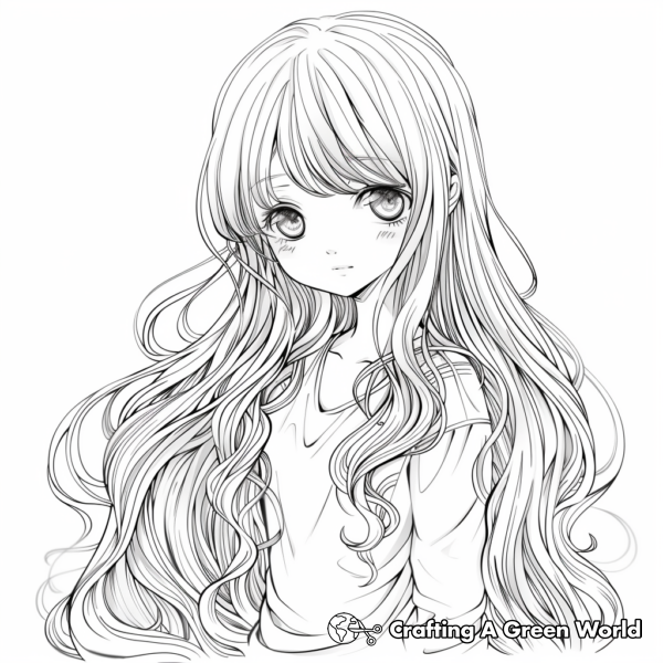 Long Hair Anime Girl Coloring Pages - Free & Printable!