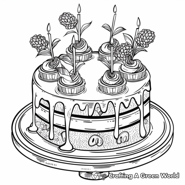 Cake For Adults Coloring Pages - Free & Printable!