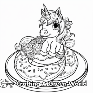 Unicorn Donut Coloring Pages - Free & Printable!