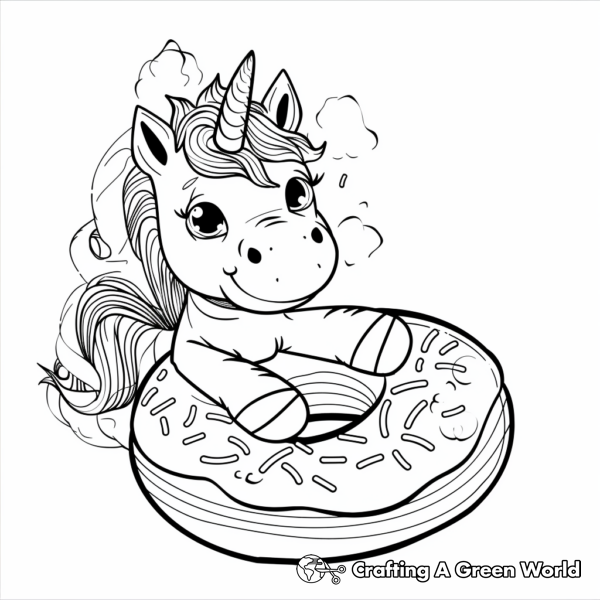 Unicorn Donut Coloring Pages - Free & Printable!
