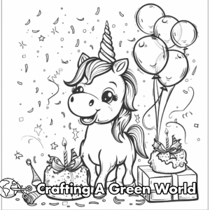 Unicorn Happy Birthday Coloring Pages - Free & Printable!