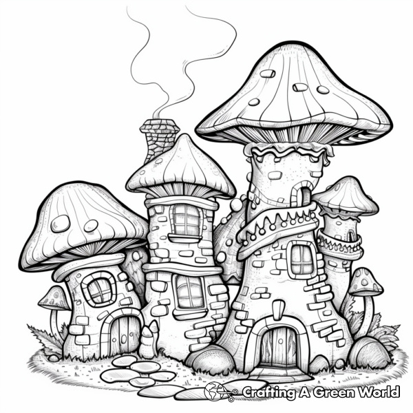 Mushroom House Coloring Pages - Free & Printable!