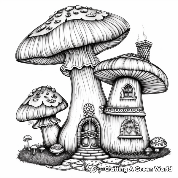 Mushroom House Coloring Pages - Free & Printable!
