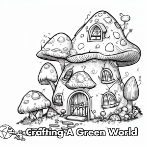 Mushroom House Coloring Pages - Free & Printable!
