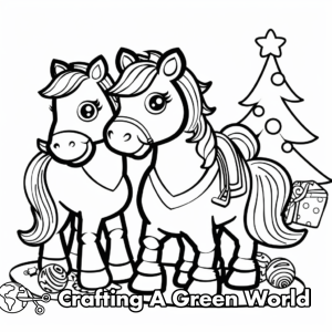 Christmas Horse Coloring Pages - Free & Printable!