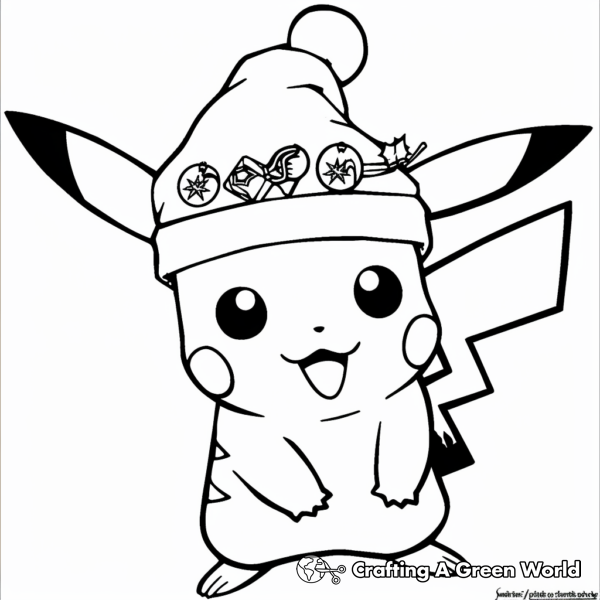 Christmas Pikachu Coloring Pages - Free & Printable!