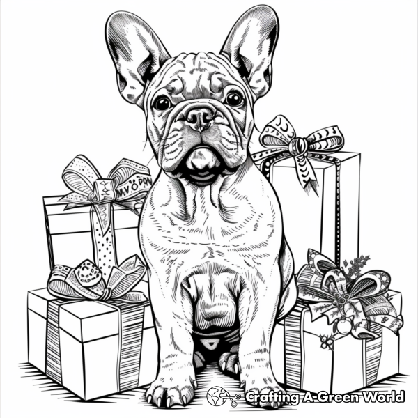 French Bulldog Christmas Coloring Pages