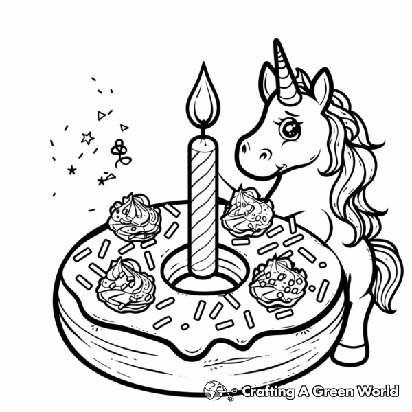 Unicorn Donut Coloring Pages - Free & Printable!