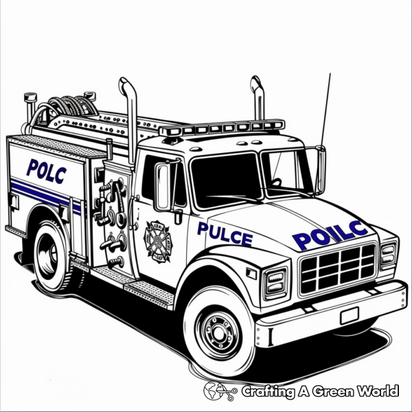 Police Truck Coloring Pages - Free & Printable!