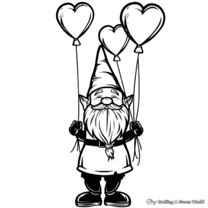 Valentine Gnome Coloring Pages - Free & Printable!