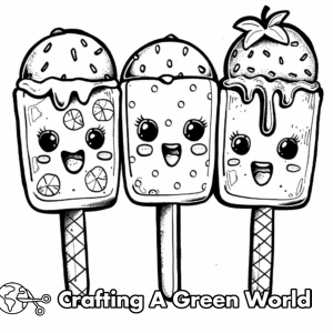 Kawaii Ice Cream Coloring Pages - Free & Printable!