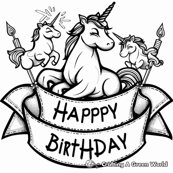 Unicorn Happy Birthday Coloring Pages - Free & Printable!