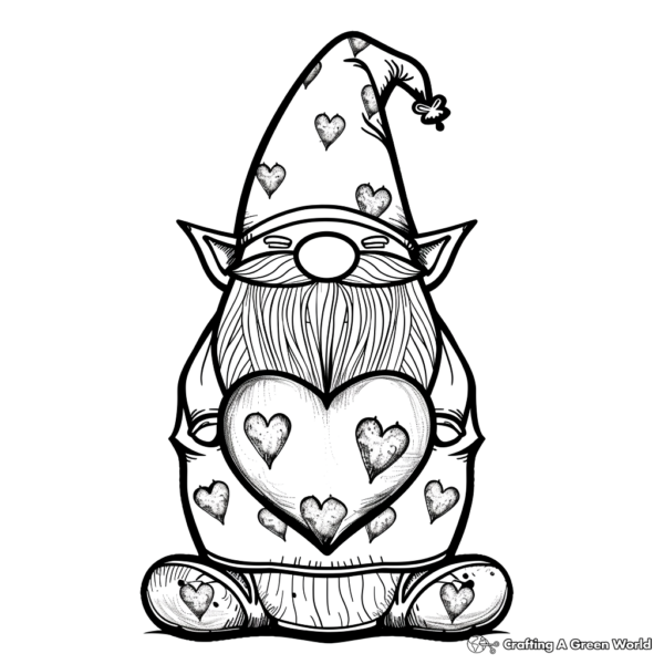 Valentine Gnome Coloring Pages - Free & Printable!