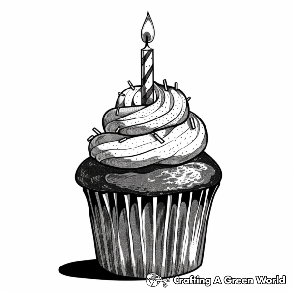 Happy Birthday Cupcake Coloring Pages - Free & Printable!