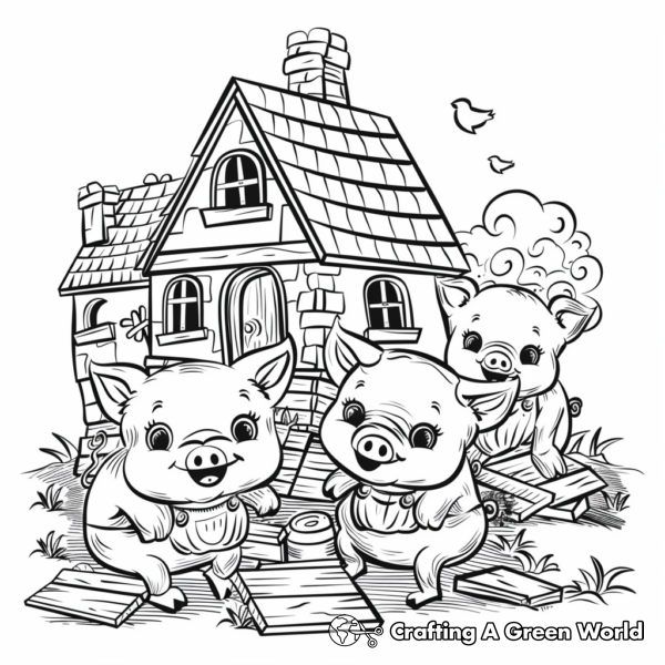 Three Little Pigs Coloring Pages - Free & Printable!